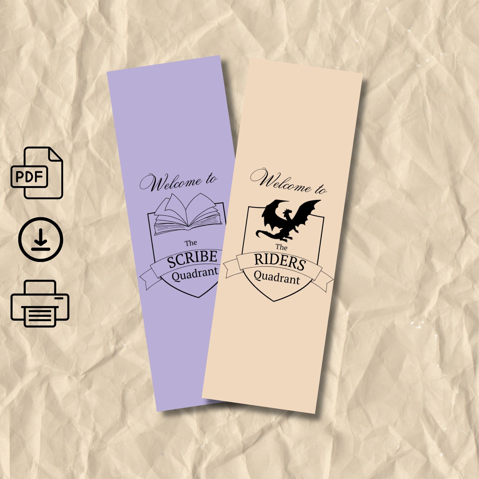 Fourth Wing and Iron Flame Inspired Bookmarks With Scribe Quadrant ...