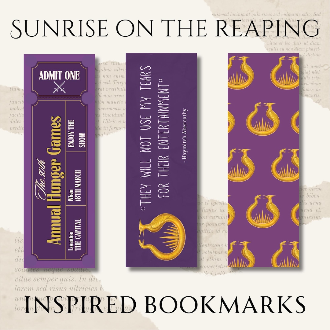 Sunrise on the Reaping Inspired Digital Download Bookmarks - Set of 4 ...