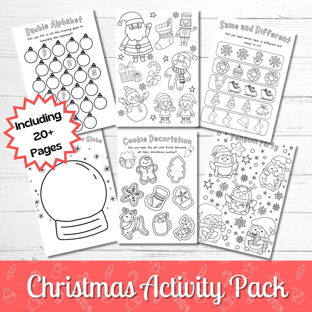 Festive Fun Galore: Printable Christmas Activity Pack for Kids (20 ...