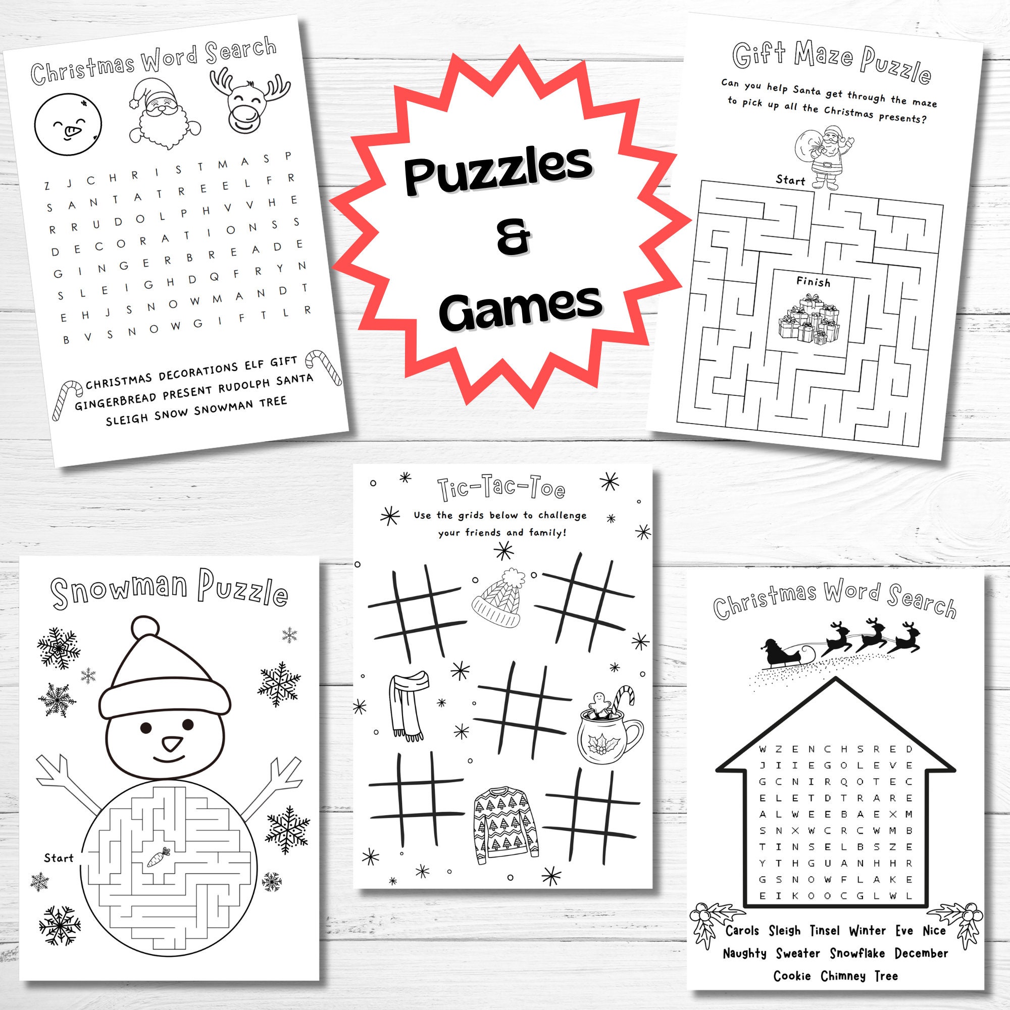 Festive Fun Galore: Printable Christmas Activity Pack for Kids (20 ...