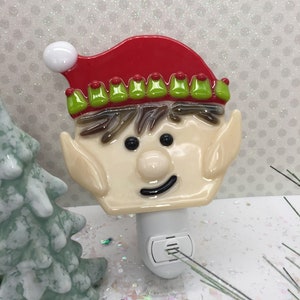Fused Glass Night Light, Elf, Christmas Lighting, Elf of Shelf ...