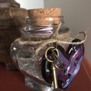Message in a Bottle Fused Glass Heart Personalized Keepsake Greeting ...
