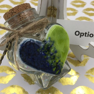 Message in a Bottle Fused Glass Heart Personalized Keepsake Greeting ...