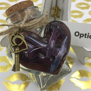 Message in a Bottle Fused Glass Heart Personalized Keepsake Greeting ...