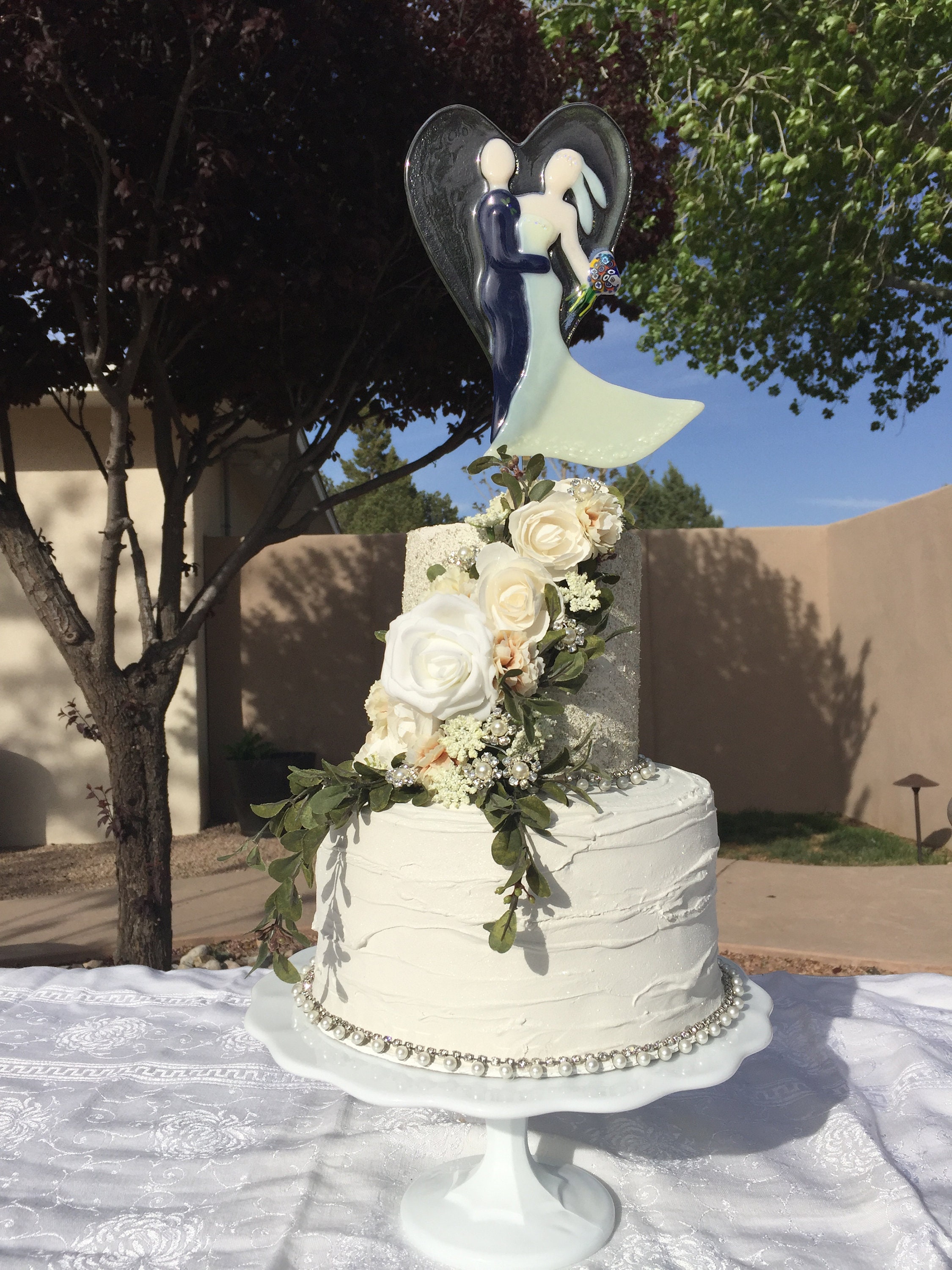 Blown Glass Cake Toppers Wedding Cakes Glass Bride And Groom Cake