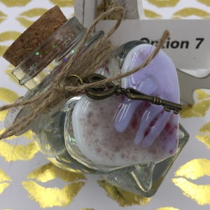 Message in a Bottle Fused Glass Heart Personalized Keepsake Greeting ...