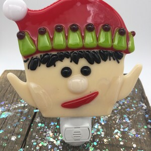 Fused Glass Night Light, Elf, Christmas Lighting, Elf of Shelf ...