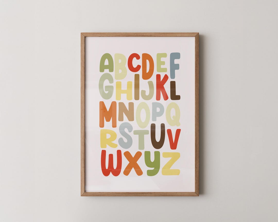 Colorful Alphabet Poster, Kids Room Decor (digital Download) - Etsy