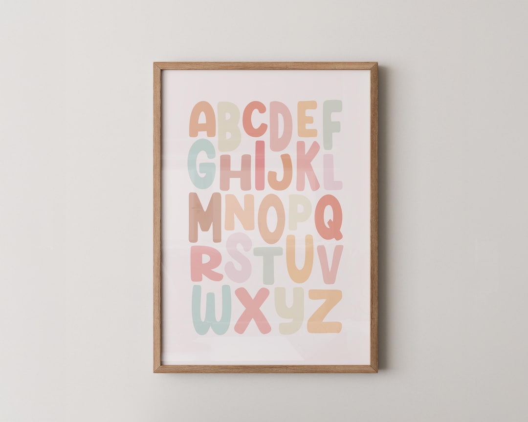 Colorful Alphabet Poster, Kids Room Decor (digital Download) - Etsy