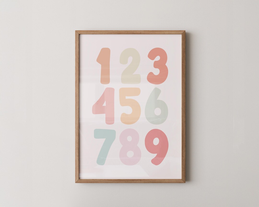 Numbers Poster, Kids Room Decor, Playroom Art (digital Download) - Etsy