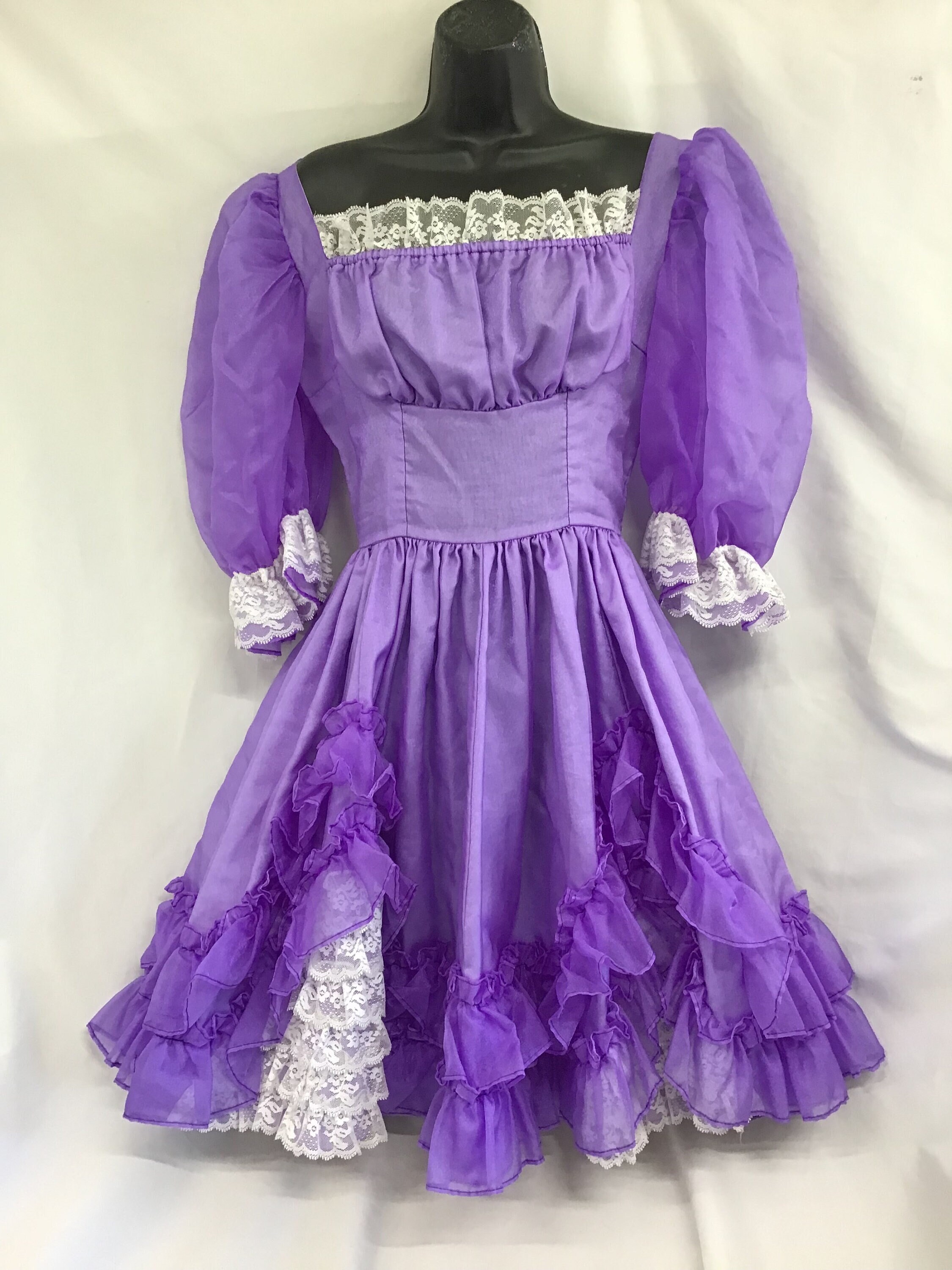 Purple Western Pin up Ruffle Country Dancing Dress by Calico Collection ...