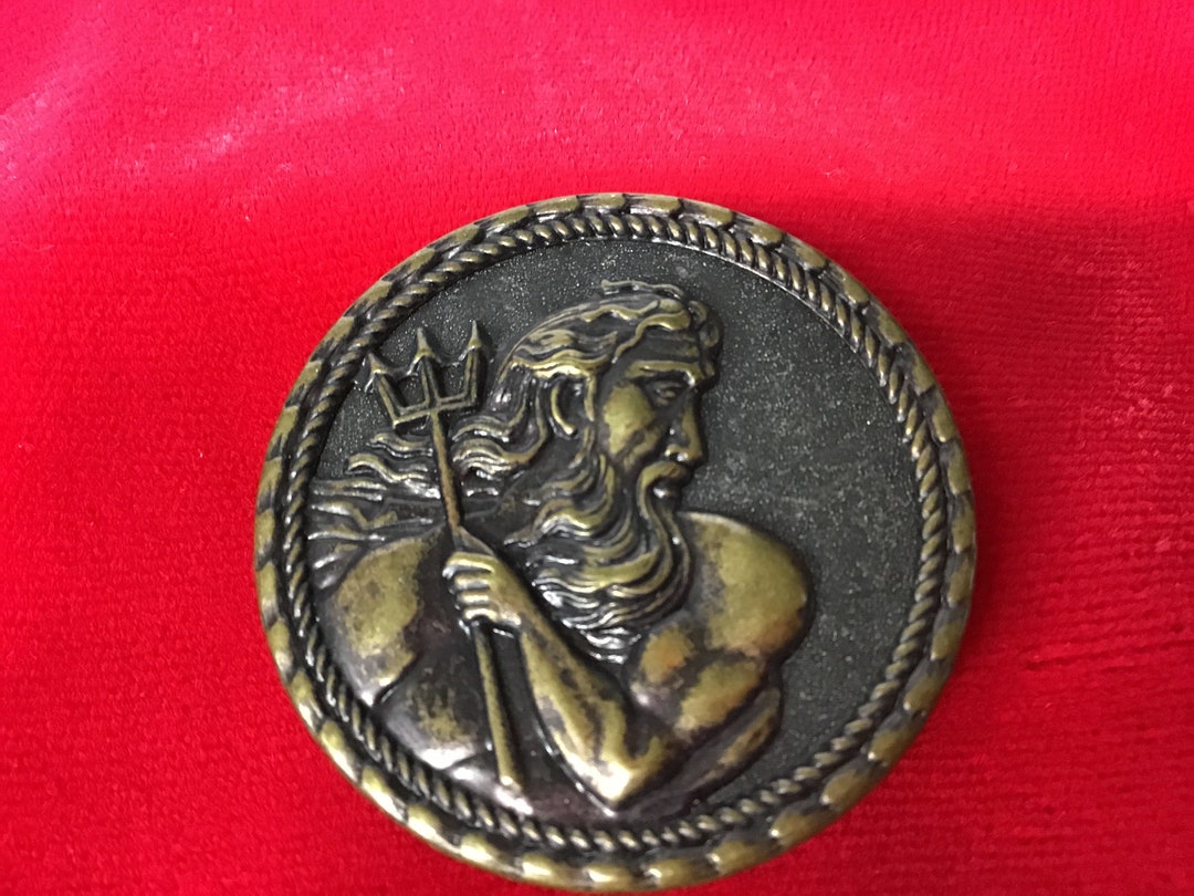 Antique Brass Picture Button , Victorian Picture Button ~ Neptune ...
