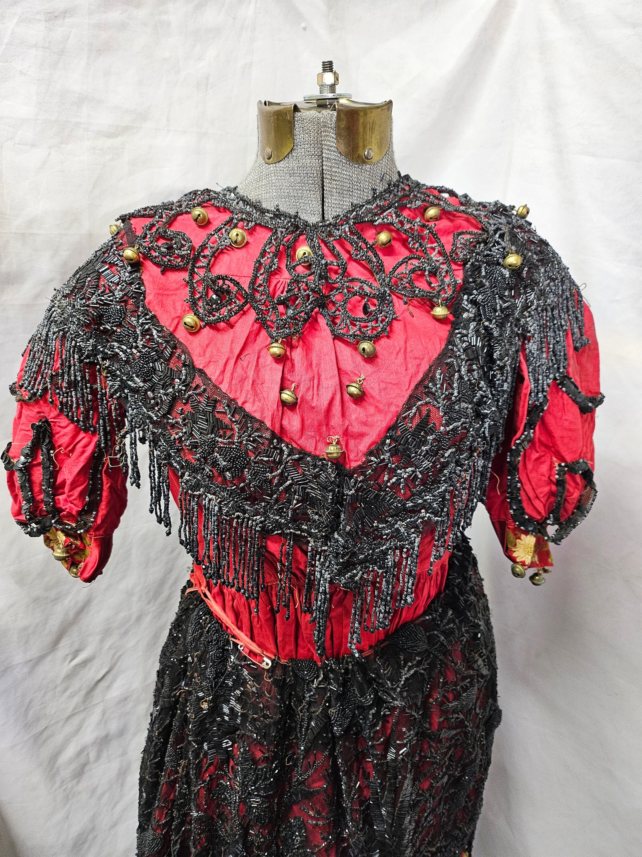 Antique Flapper 1920s Masquerade Costume - Glass Bead Flapper Costume ...