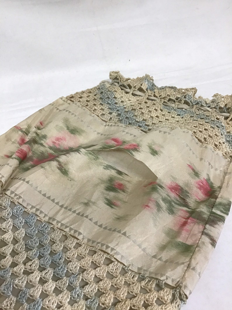 2 Antique Victorian Crochet Bags - Victorian Ladies Silk Bag - Small ...