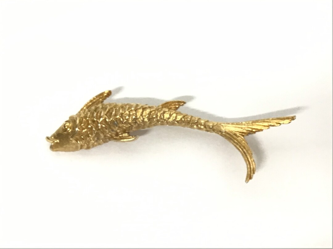 Vintage MONET Gold Fish Koi-fish Pin Brooch - Vintage Accessories ...