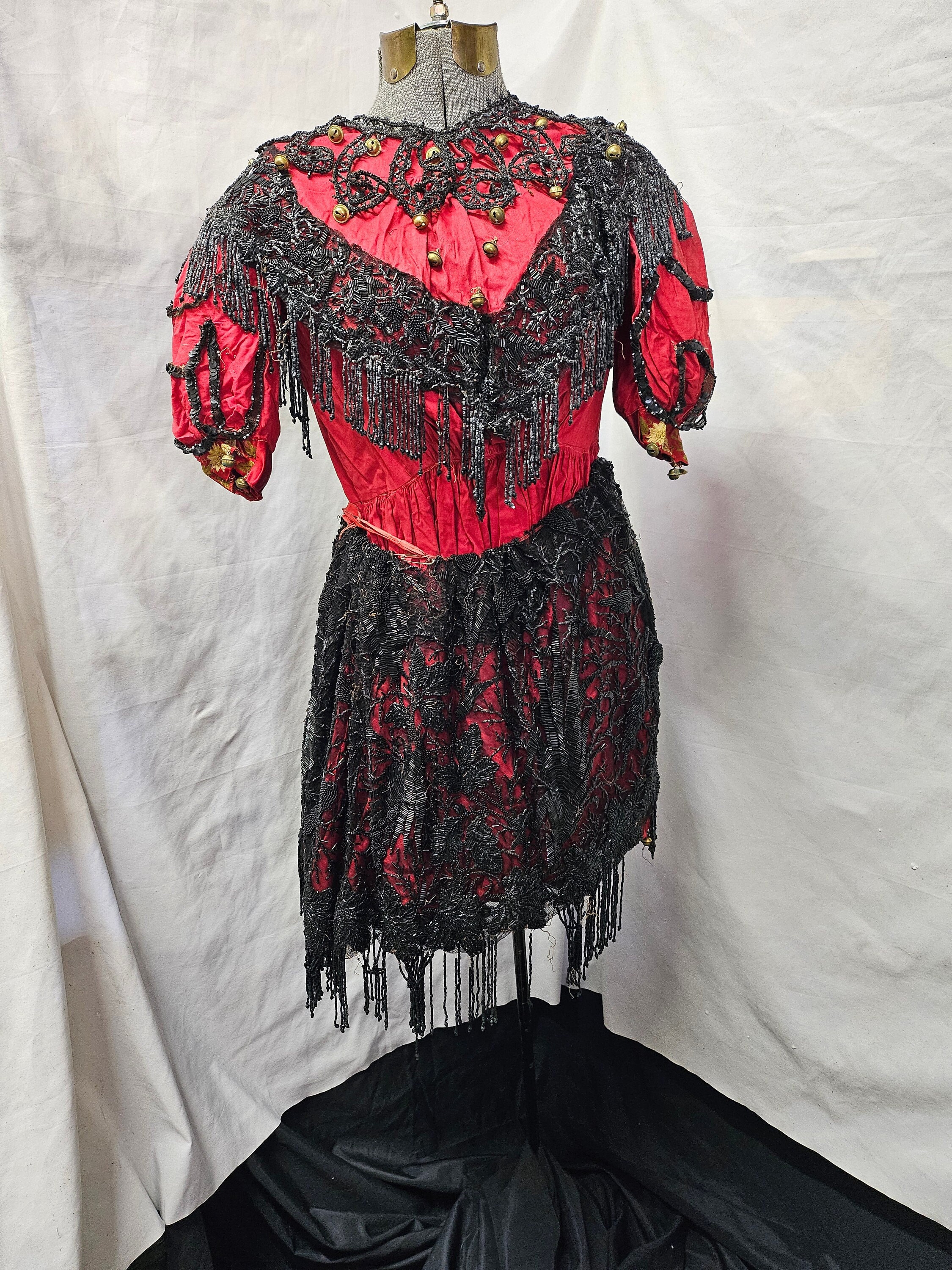 Antique Flapper 1920s Masquerade Costume - Glass Bead Flapper Costume ...