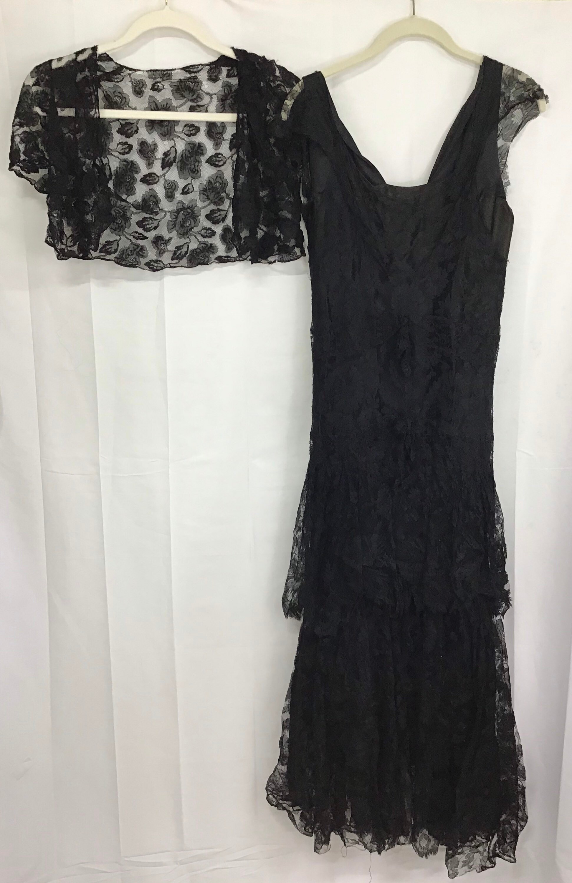 1920s Lace Flapper Dress/ True Vintage 20s Dress/ Black Lace Dress ...
