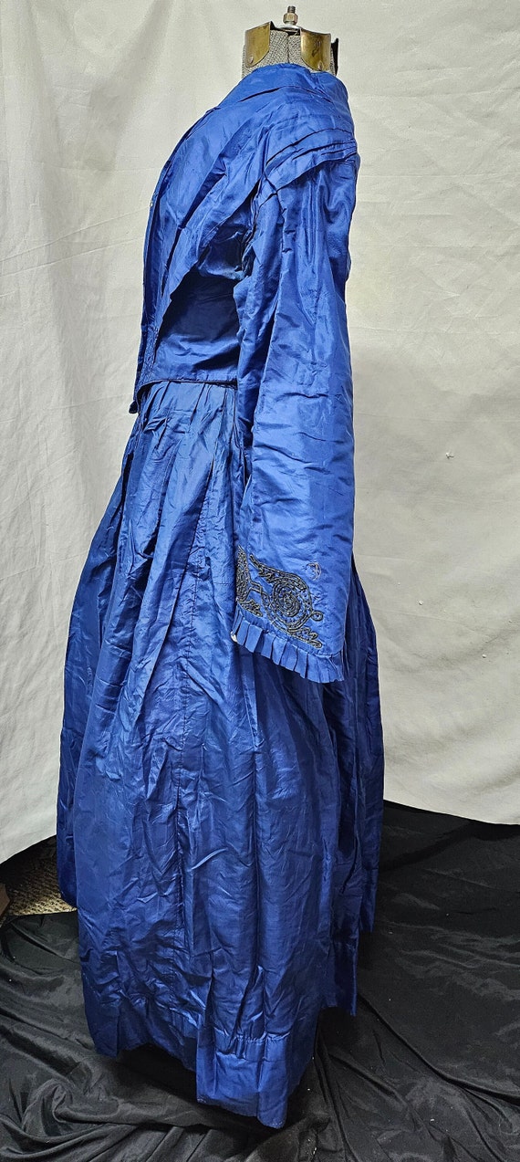 Victorian Blue Silk Dress c1860 | Antique 1800s Weddi… - Gem