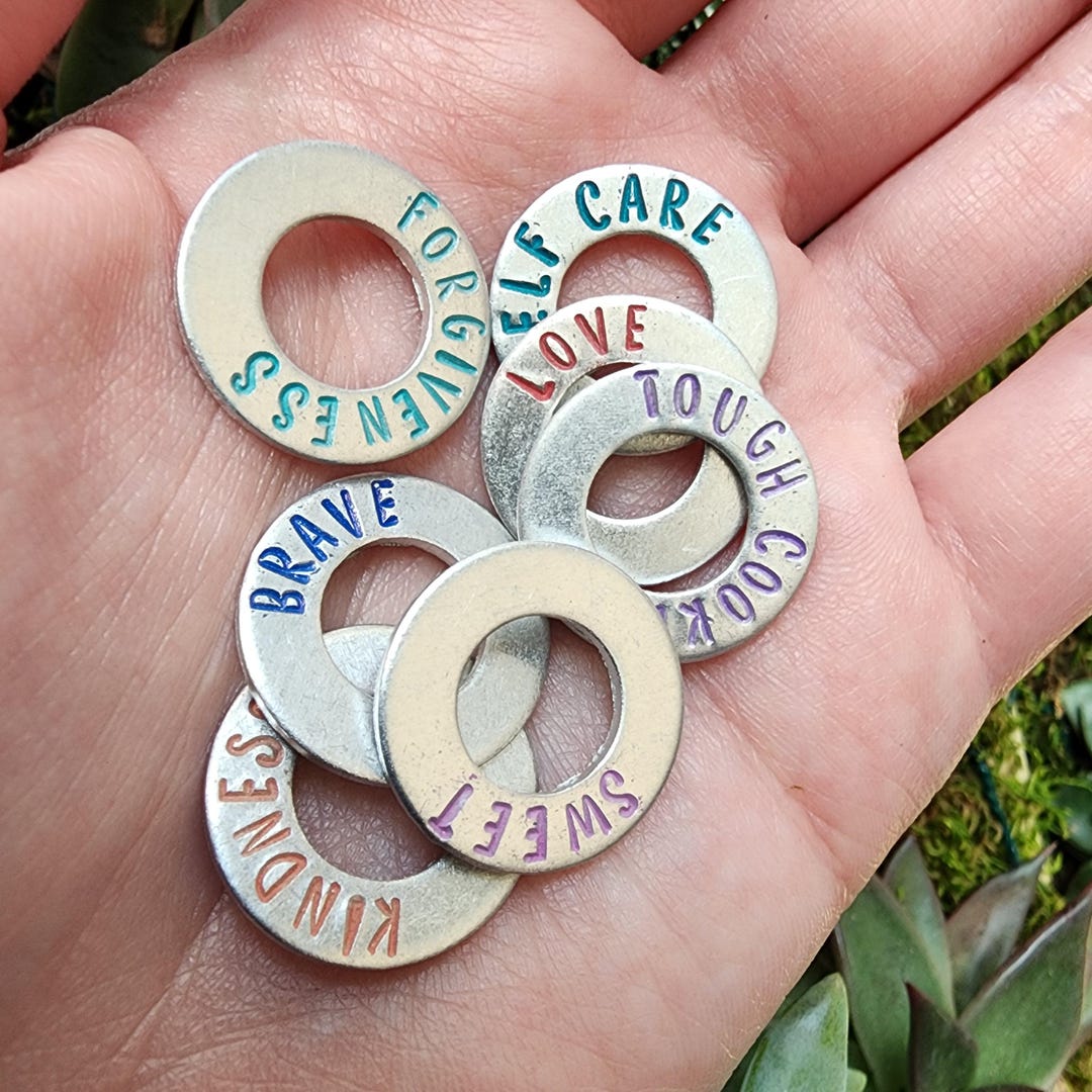 Kindness Tokens - Hand Stamped on Aluminum Rings (for Friendships ...
