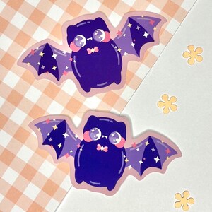 Kawaii Bat Vinyl Sticker - Etsy