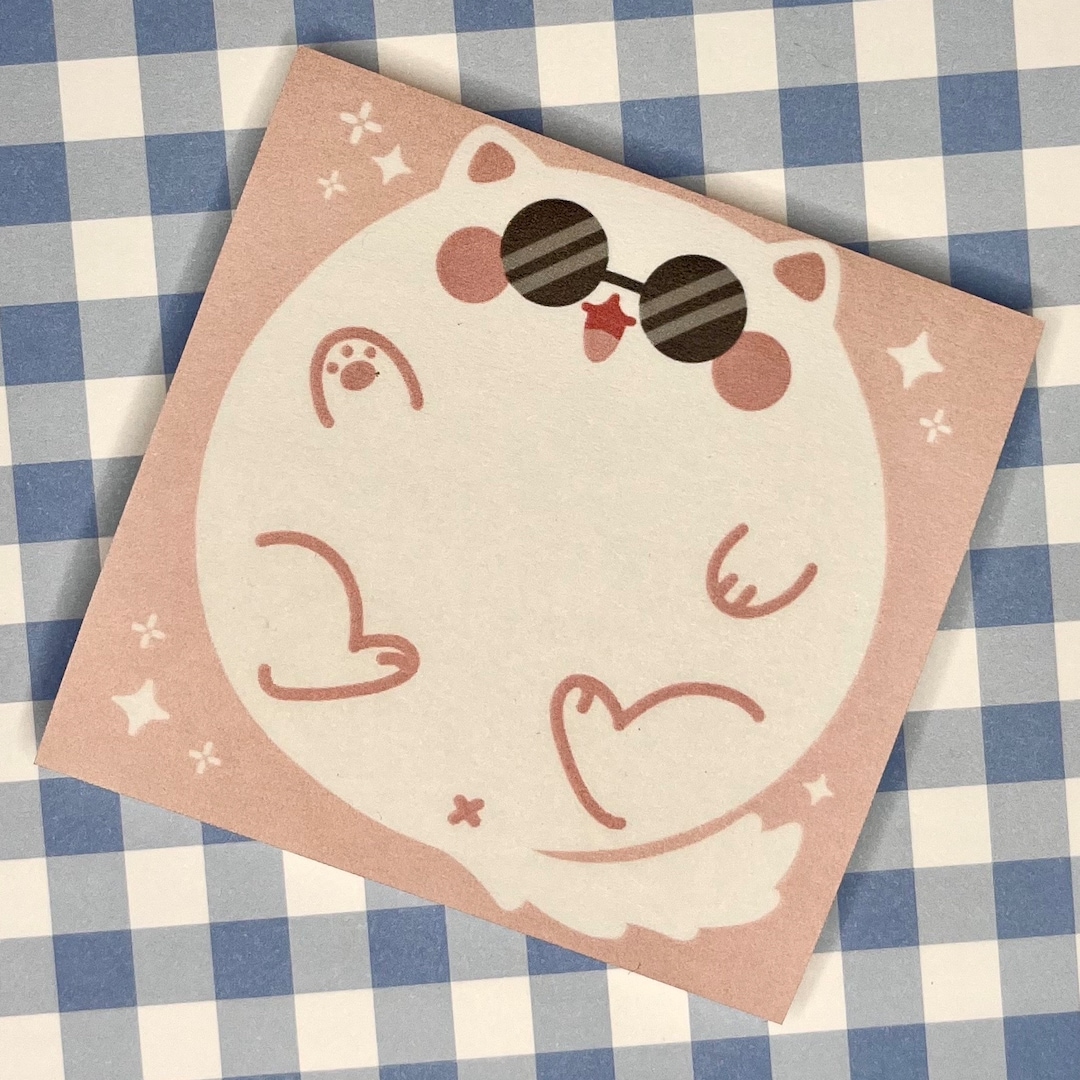 Cool Cat Post It Notes Cute Sticky Notes - Etsy