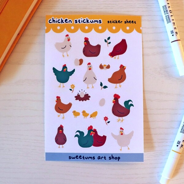 Chicken Stickers - Etsy