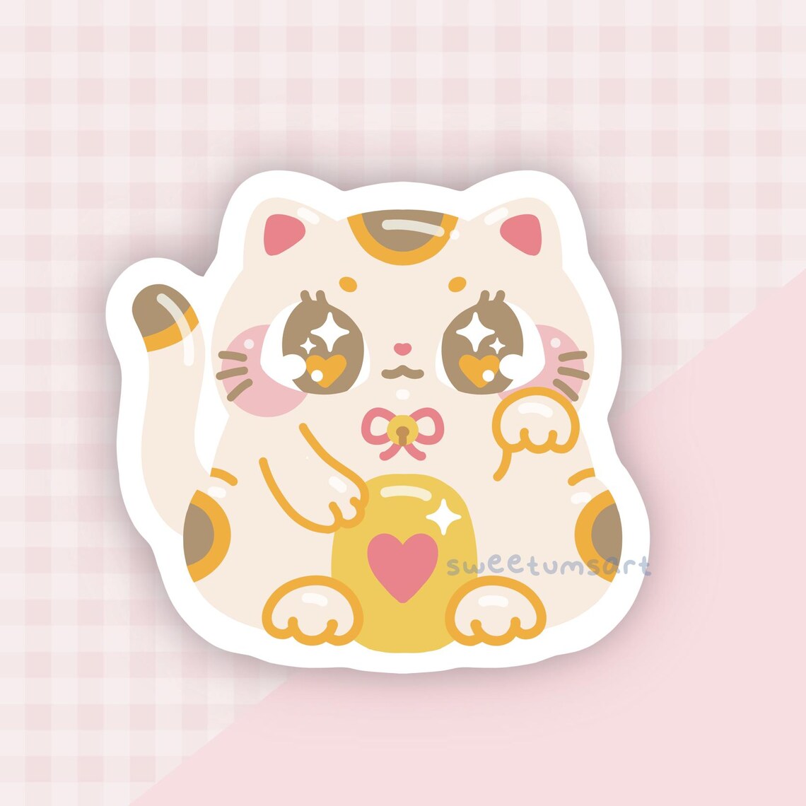 Lucky Cat Vinyl Sticker - Etsy