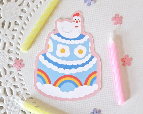 Rainbow Cake Vinyl Sticker 3 Inch Lunchbox Cake Birthday Cake - Etsy