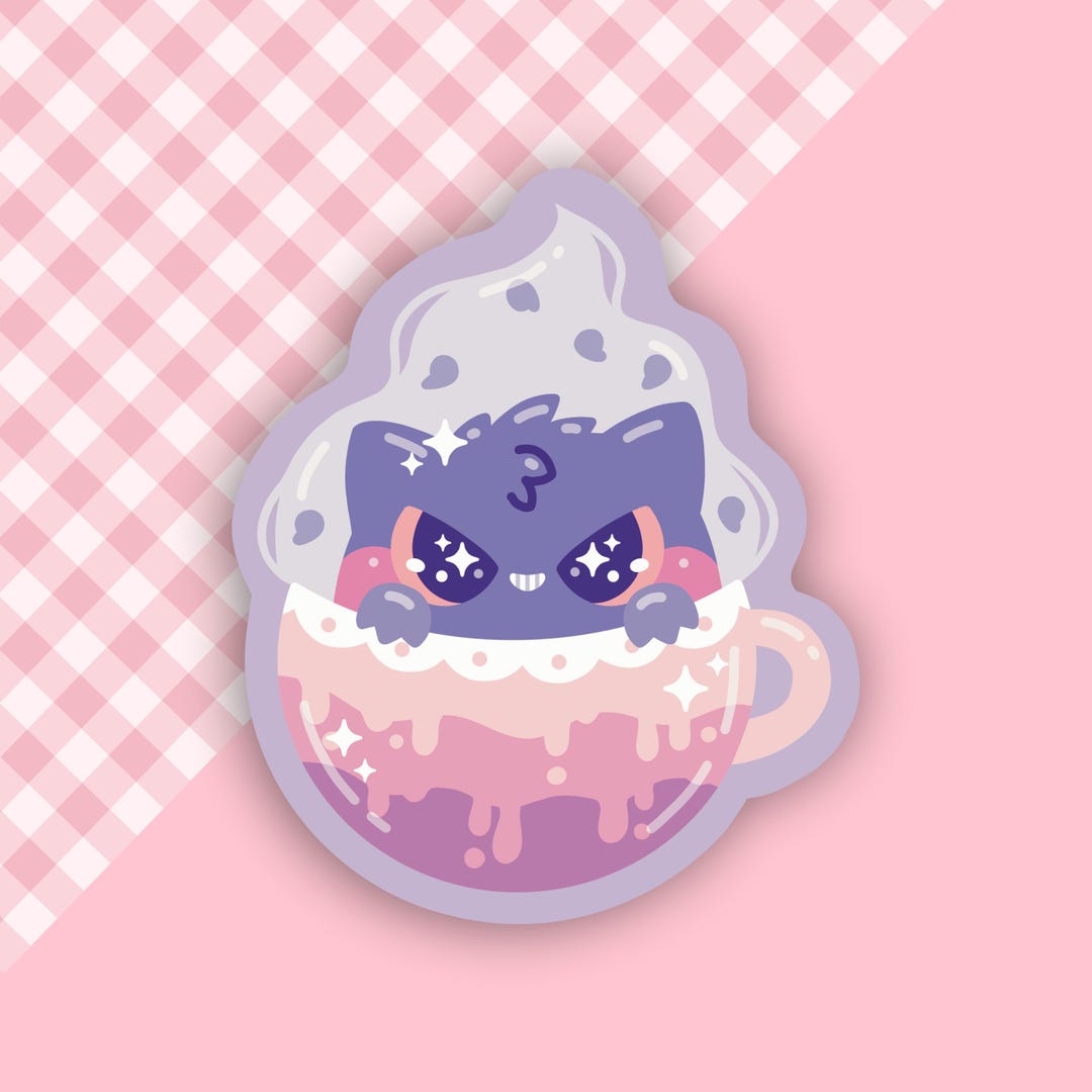 Ghost Type Pokeccino Vinyl Sticker - Etsy