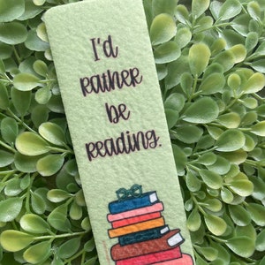 Rather Be Reading Felt Bookmark | Cute Bookmarks | No Slide Bookmarks ...