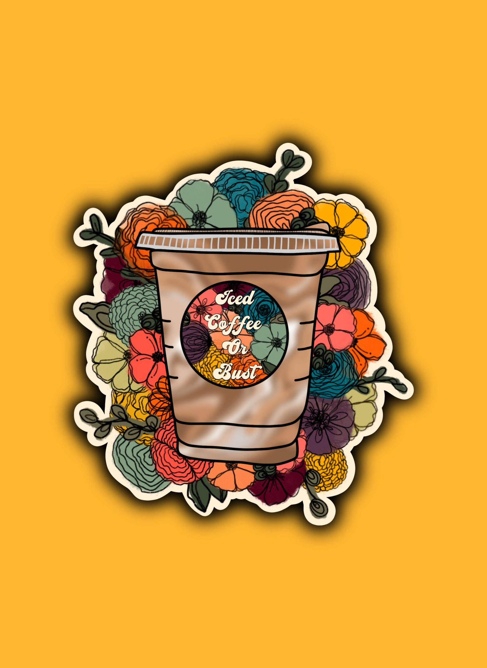 Iced Coffee or Bust Sticker Iced Coffee Lover Coffee Lover - Etsy