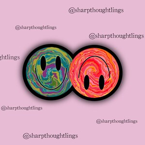 Double Smiley Face Sticker| Smile and Frown Sticker | Smiley Aesthetic ...