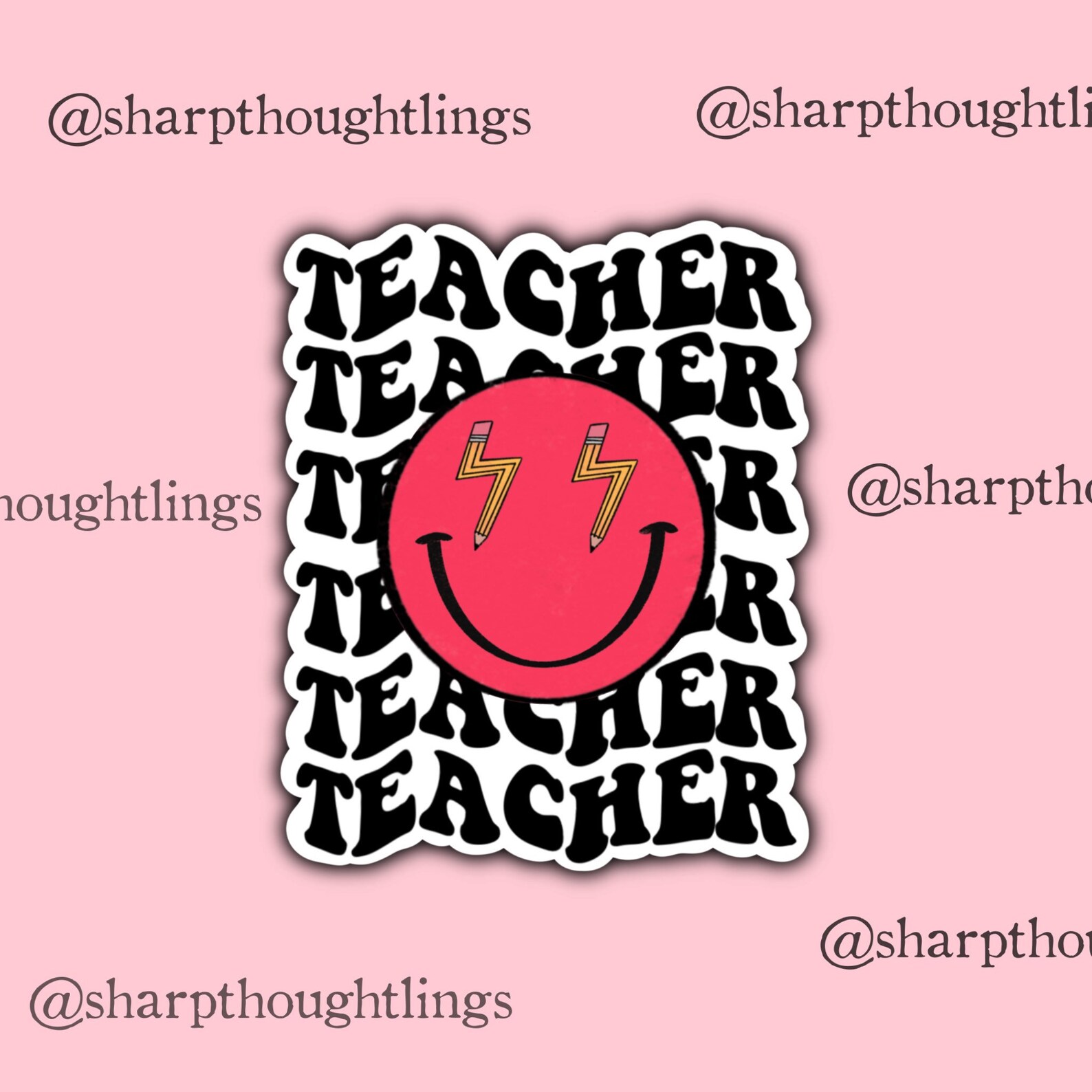 Retro Teacher Sticker | Teacher Stickers | Rainbow Sticker | Boho ...