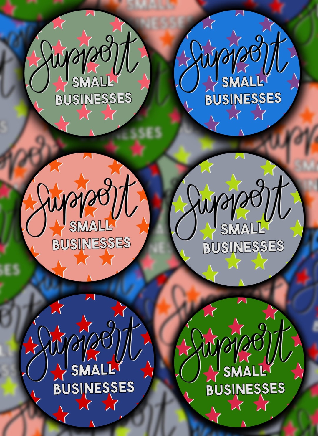 Support Small Business Sticker | Circle Star Sticker | Small Business ...