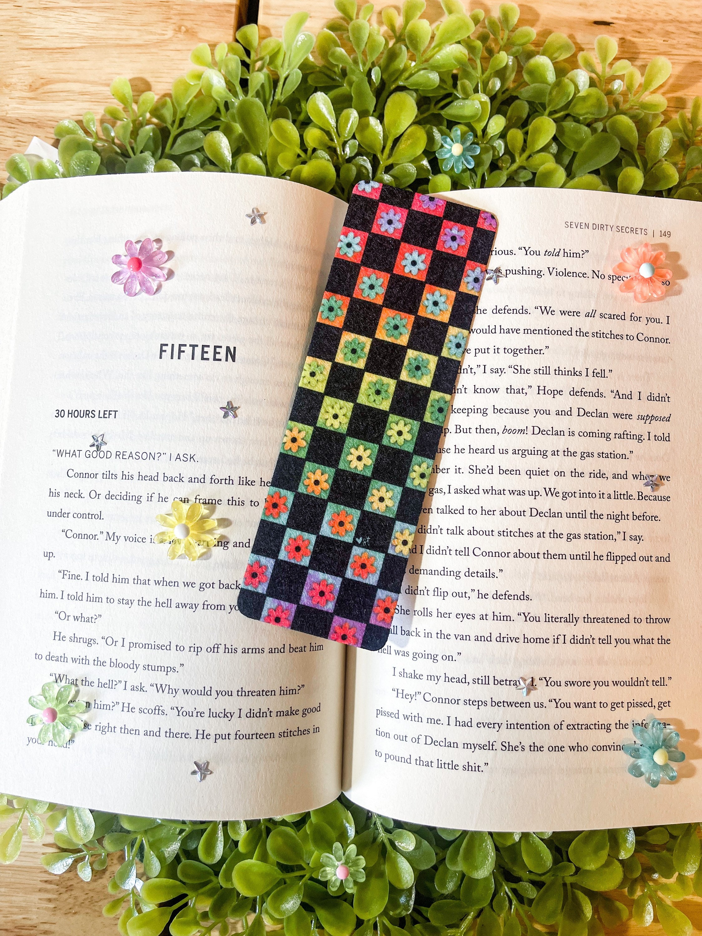 Rainbow Checkered Bookmark | Cute Bookmarks | No Slide Bookmark ...
