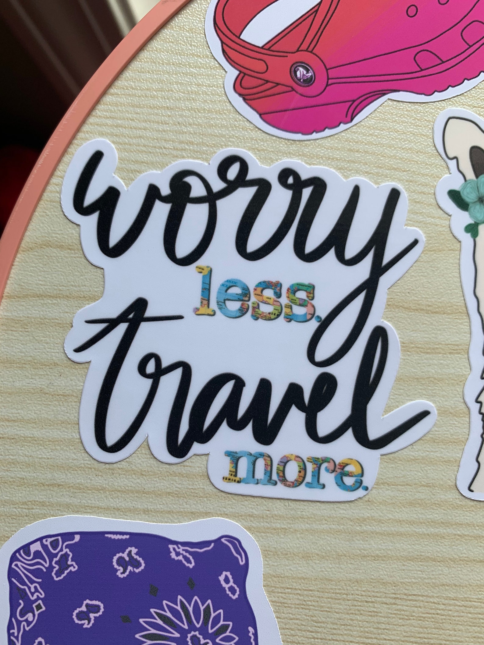 Worry Less Travel More Sticker Diecut Sticker Water | Etsy