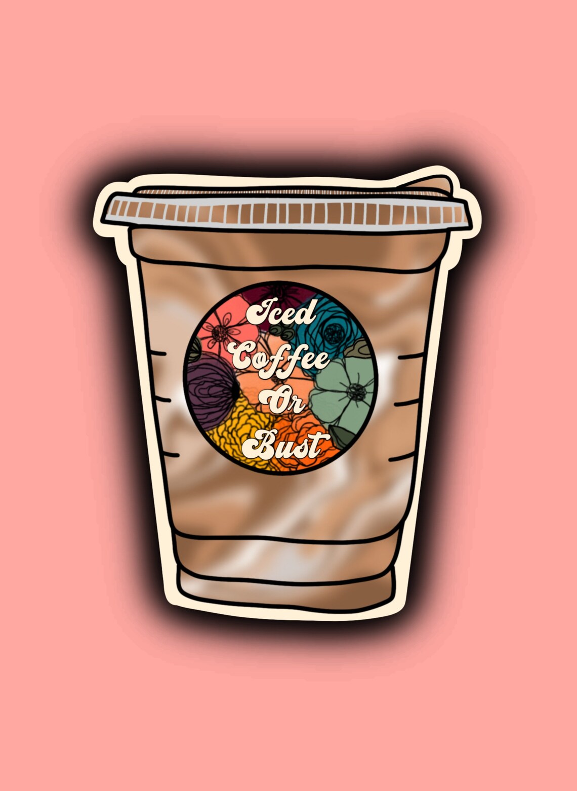 Iced Coffee or Bust Sticker Iced Coffee Lover Coffee Lover - Etsy