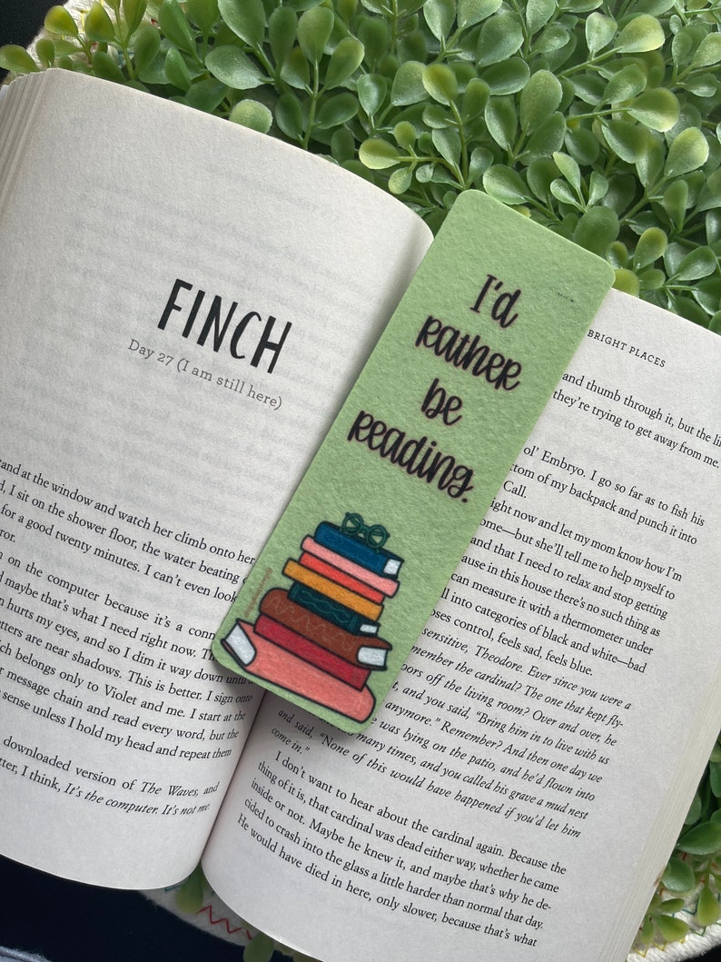 Rather Be Reading Felt Bookmark | Cute Bookmarks | No Slide Bookmarks ...
