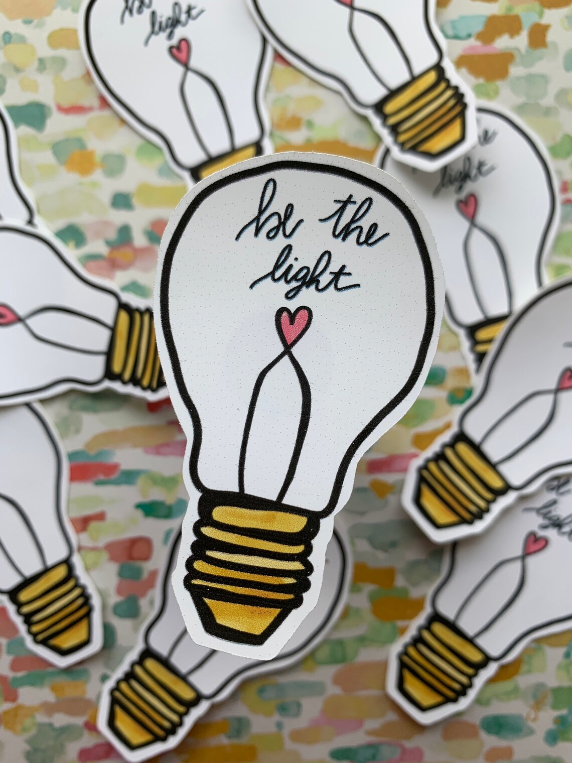 Be the Light Sticker Positive Stickers Light Bulb Quote - Etsy