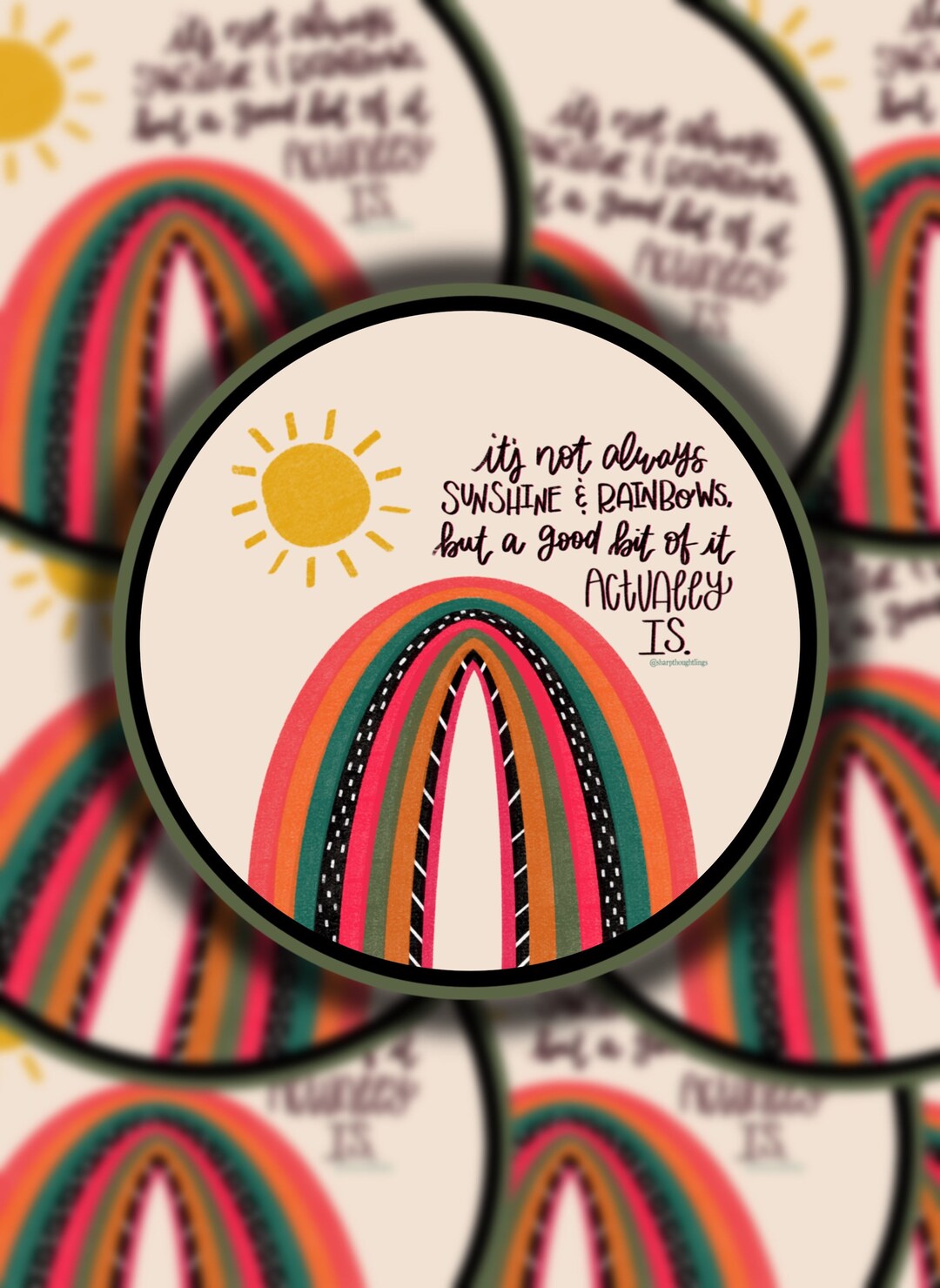 Boho Rainbow Sticker | Boho Colors | Sunshine and Rainbows | Rainbow ...