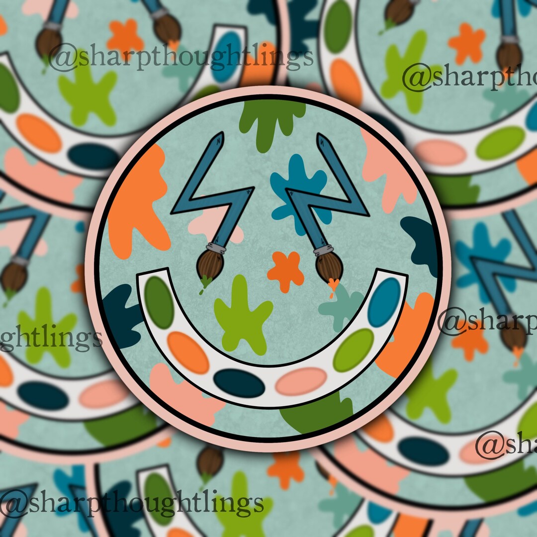 Artist Smiley Sticker | Paint Smiley Sticker | Art Teacher | Artist ...