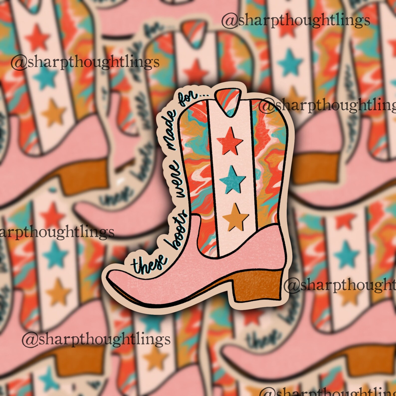 Retro Cowgirl Collection Stickers Cowgirl Stickers - Etsy
