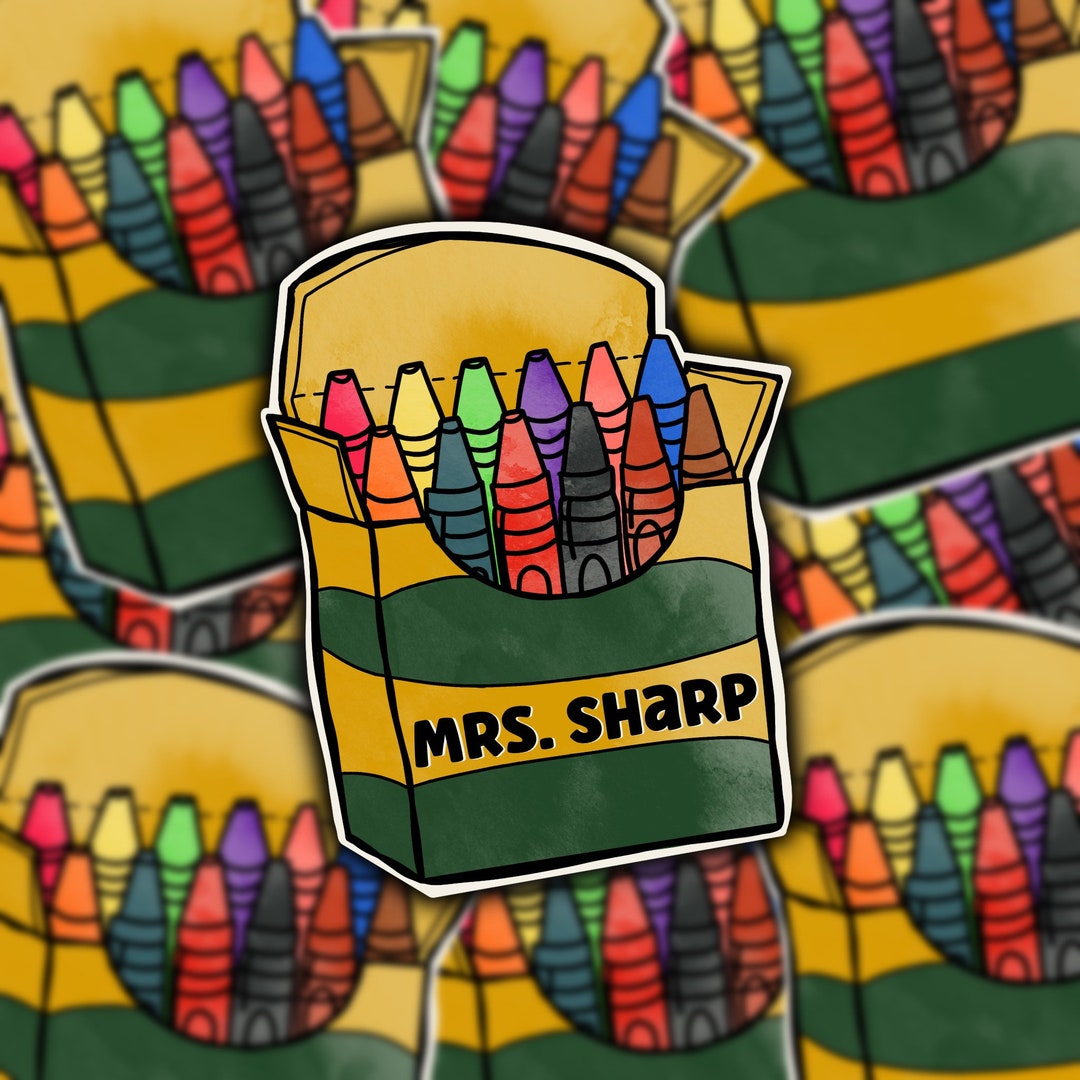 Custom Crayon Teacher Sticker | Teacher Stickers | Personalized Sticker ...