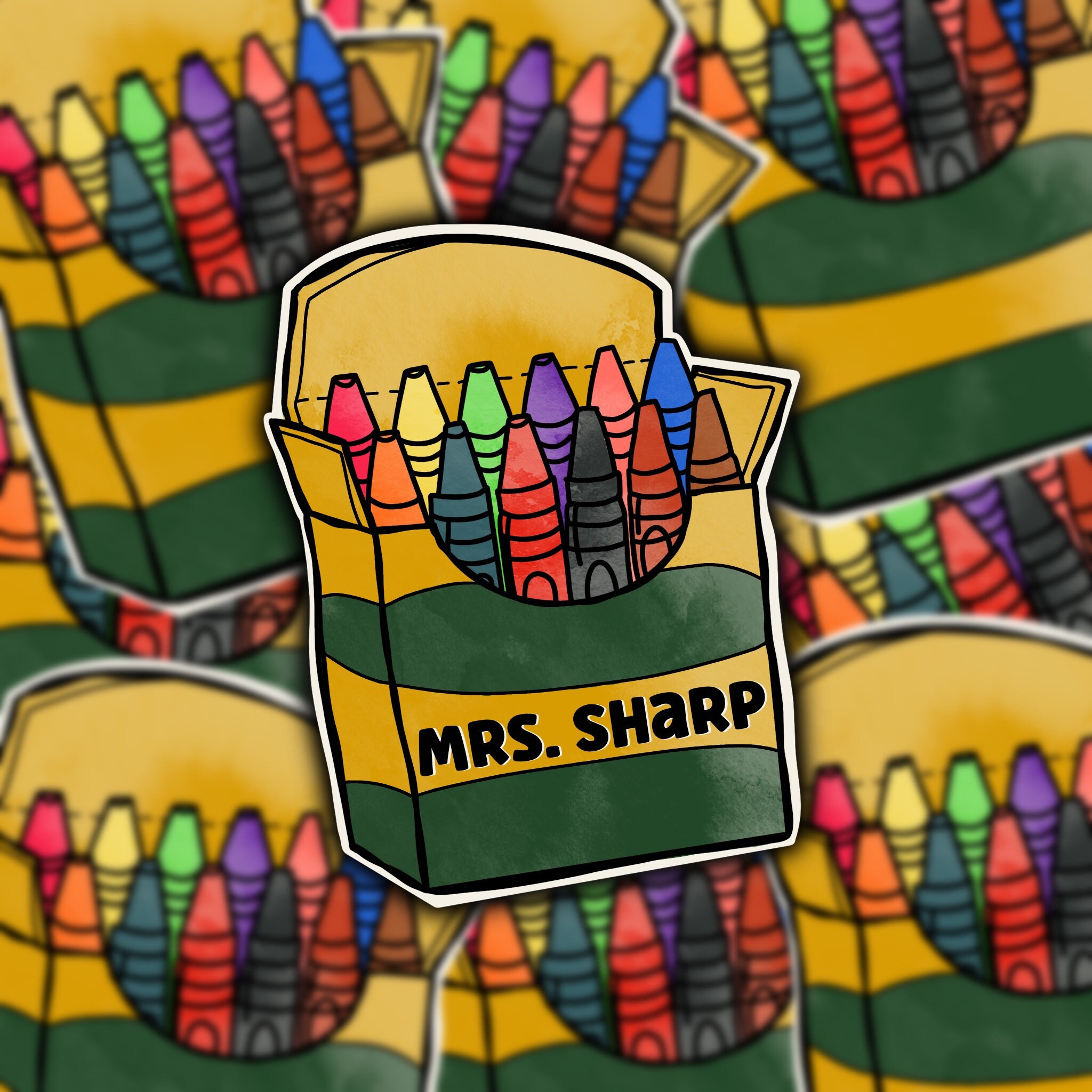 Custom Crayon Teacher Sticker Teacher Stickers | Etsy