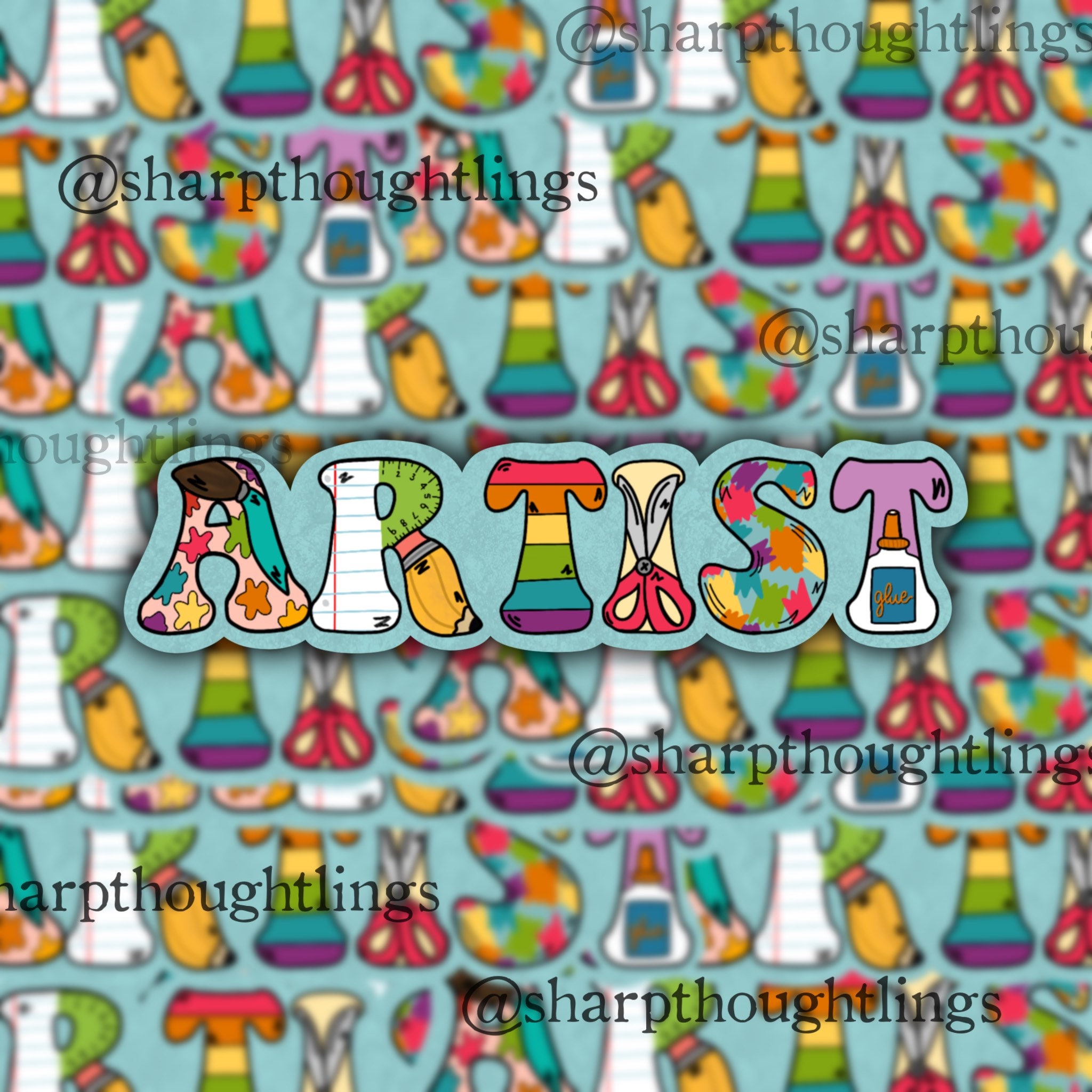 ARTIST Letters Sticker | Artist Sticker | Art Teacher | Artist Sticker ...
