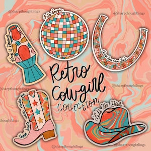 Retro Cowgirl Collection | Stickers | Cowgirl Stickers | Stickers for ...