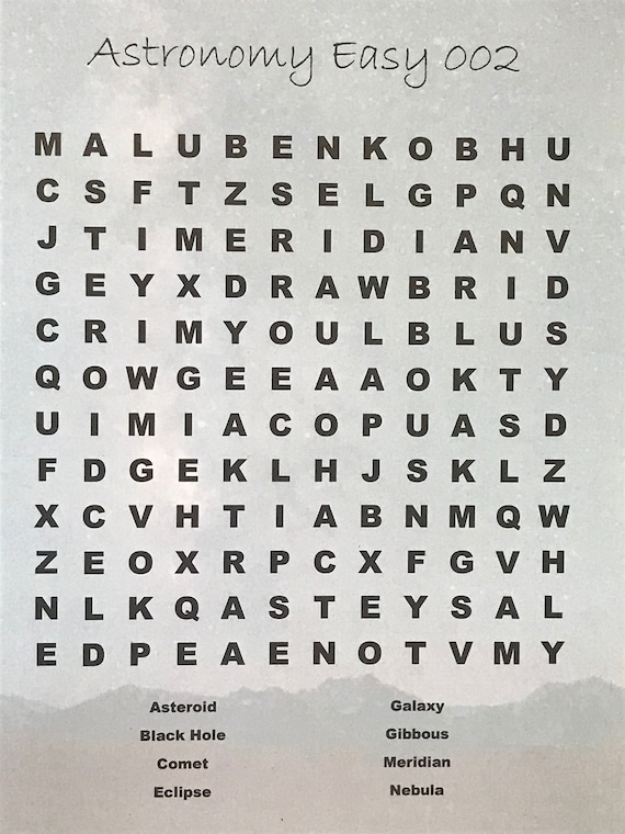 Astronomy Word Puzzles