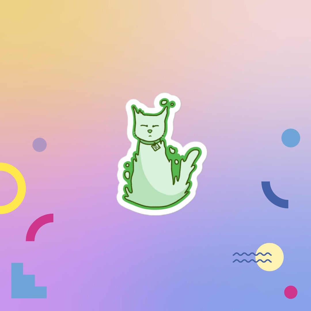 Matcha Milk Cat Sticker - Etsy