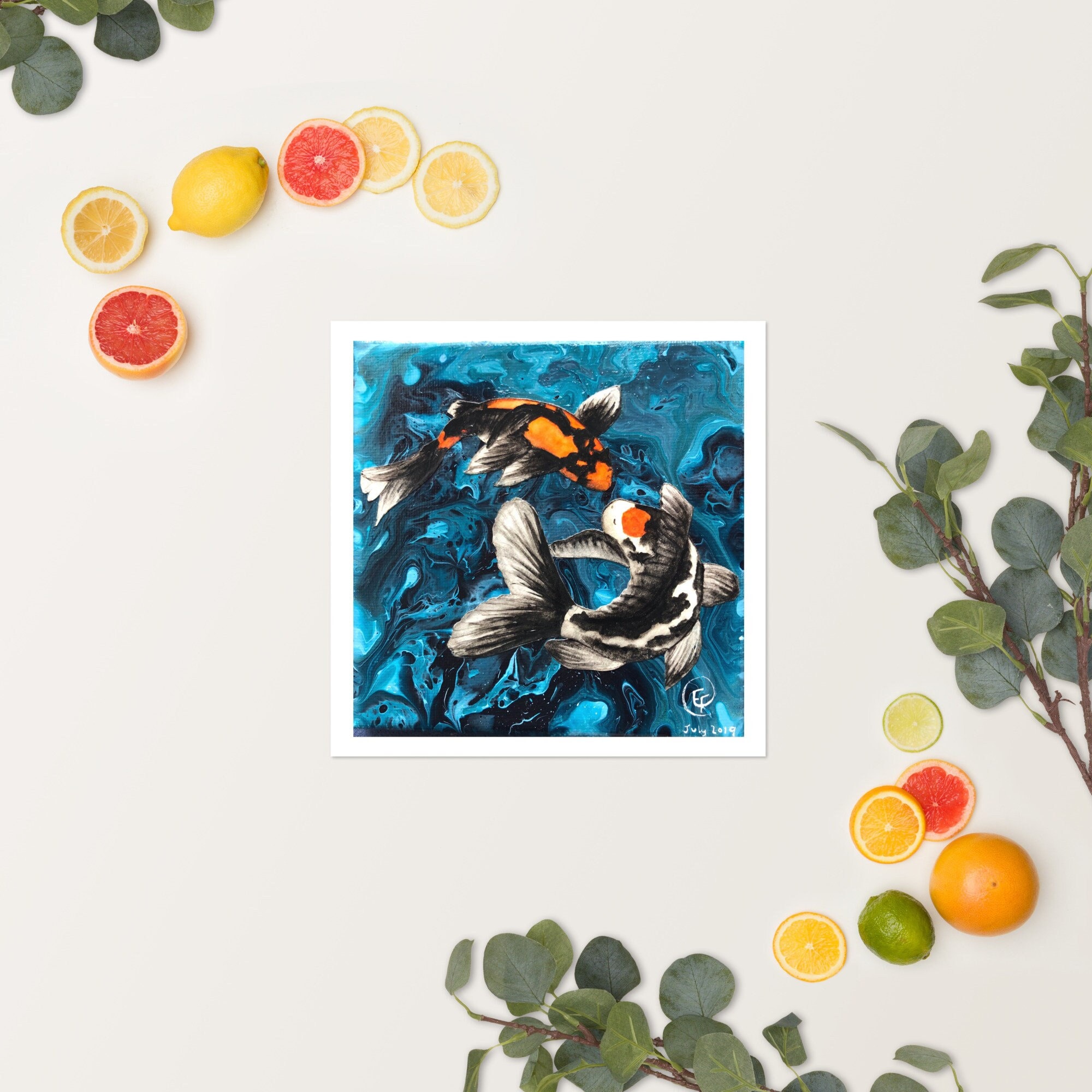 Koi Pond Poster Print - Etsy