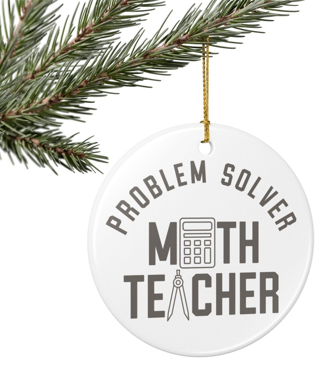 Math Teacher Ceramic Ornament, Calculator Design, Teacher Gift ...